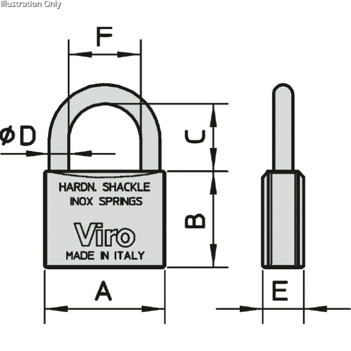 VIRO Rectangular padlocks 301 302 303 304 305